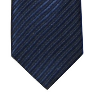 Retreez Skinny Tie with Stripe Textured - Navy Blue