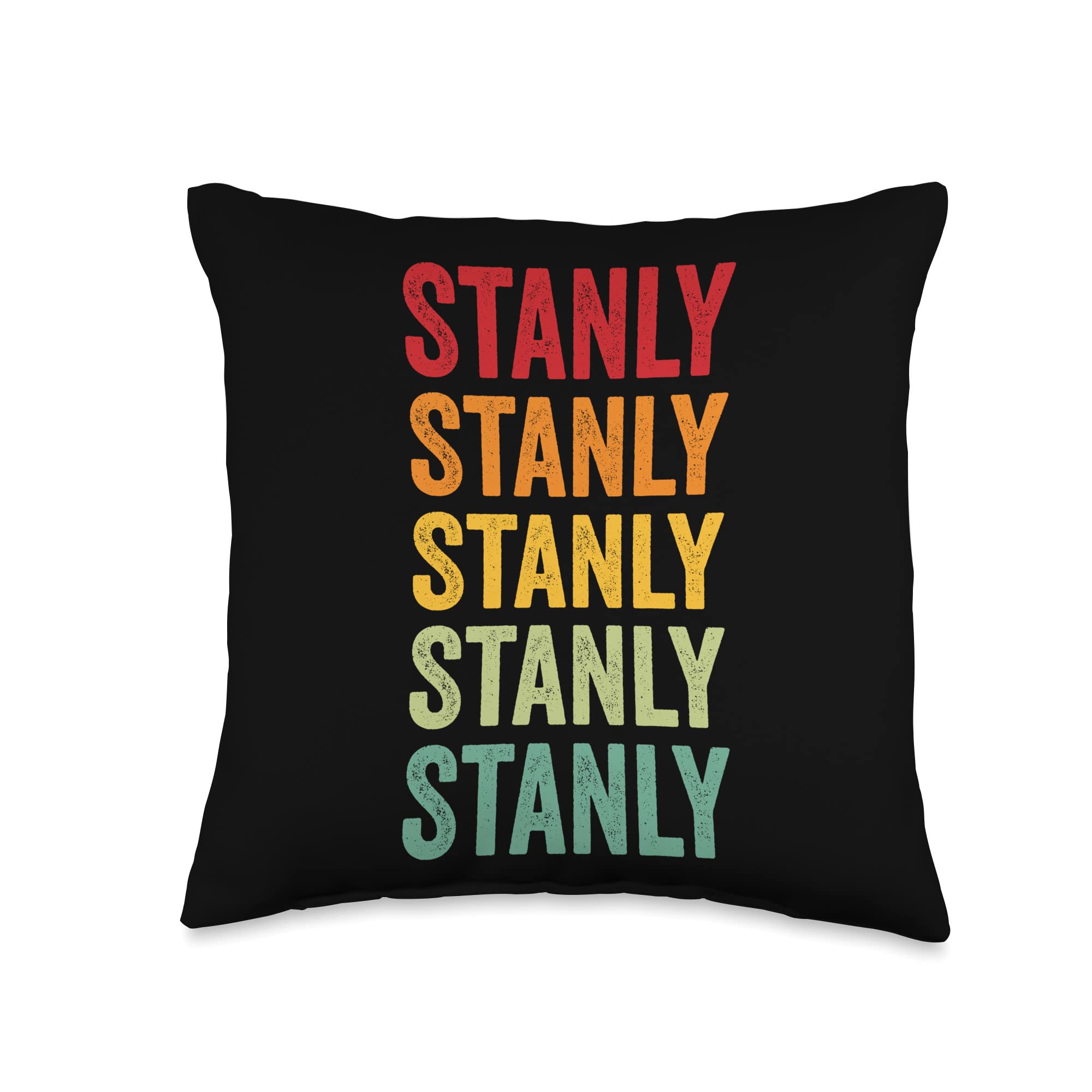 Stanly County, North Carolina City Stanly County, North Carolina, Rainbow Text Design Throw Pillow, 16x16, Multicolor