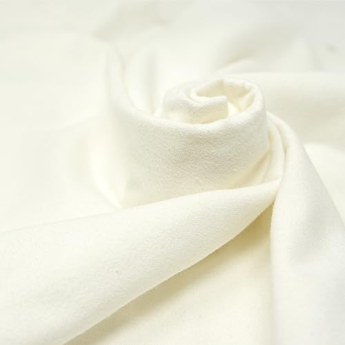 RTC Fabric 100% Cotton Solid Flannel, White Cut by The Yard