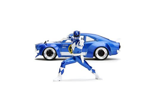 Power Ranges 1:24 1974 Mazda RX-3 Die-Cast Car & 2.75" Blue Ranger Figure, Toys for Kids and Adults