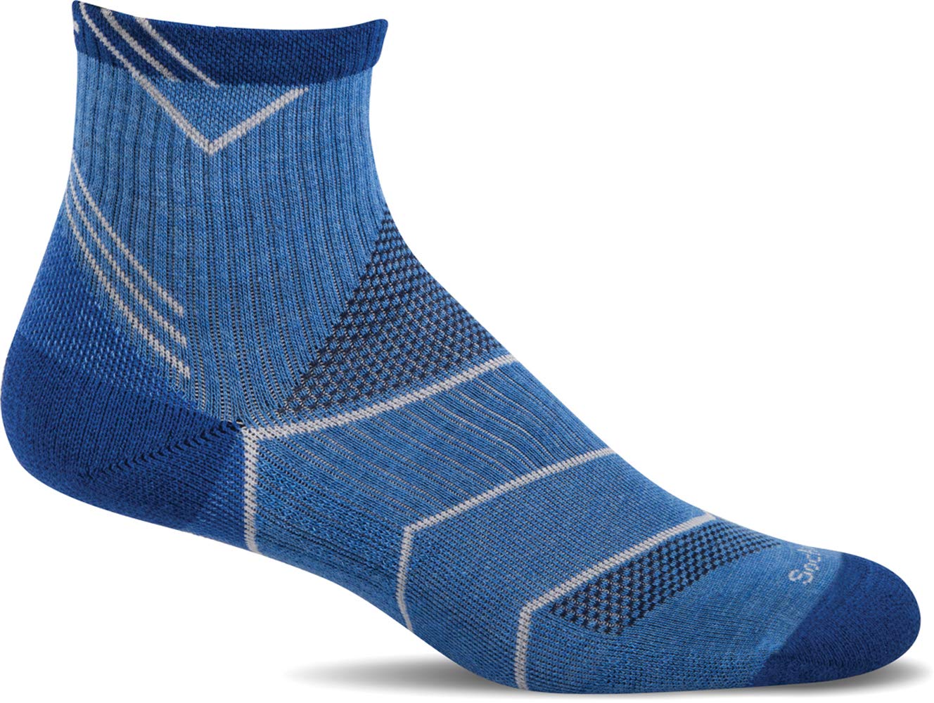 Sockwell Men's Incline Quarter Moderate Compression Sock, Denim - L/XL