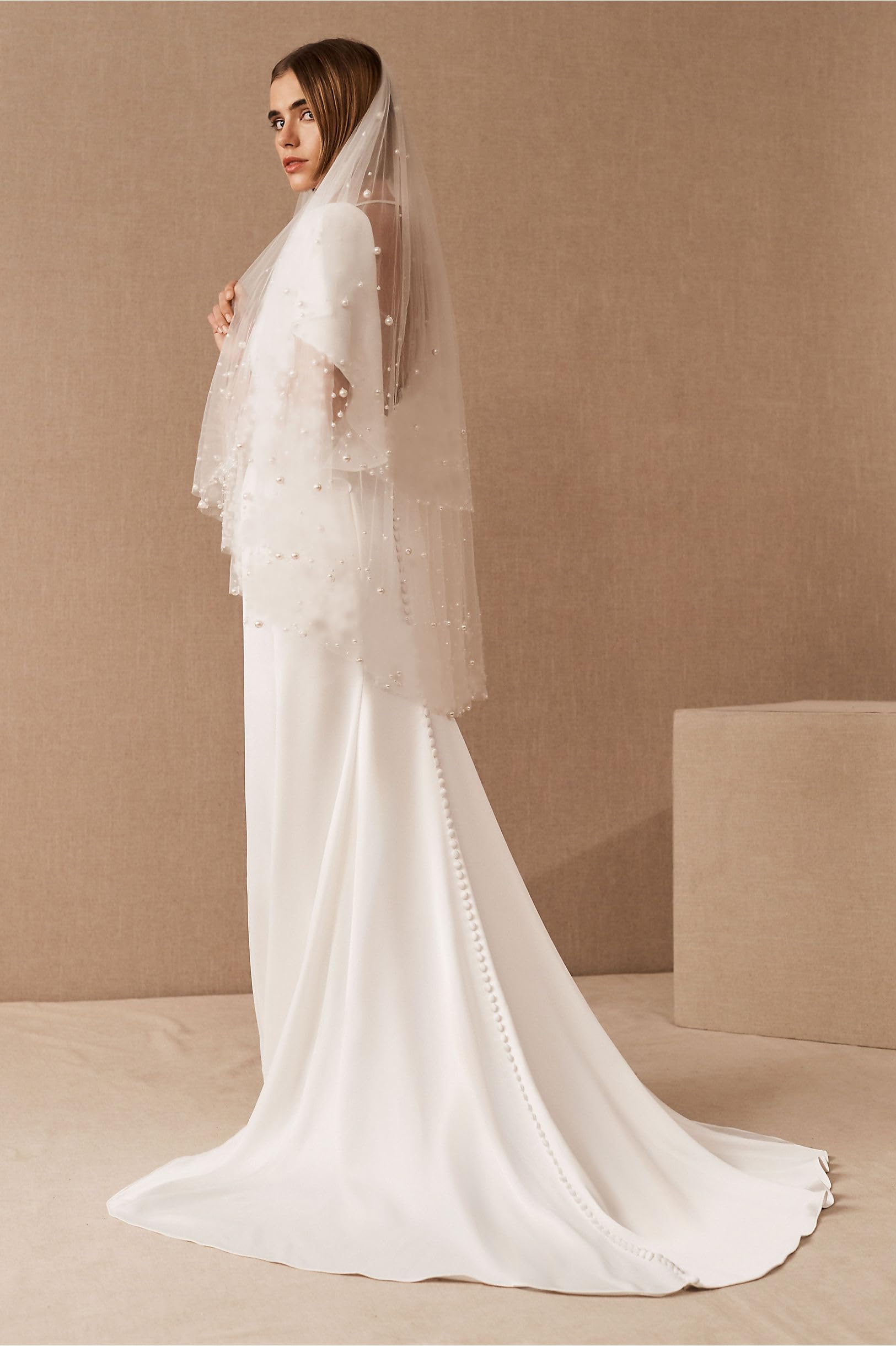 Passat Ivory 120" 2Tiers Soft French Lace Cathedral Wedding Veils For Brides Embroidered Lace Bridal Veil Ivory Comb