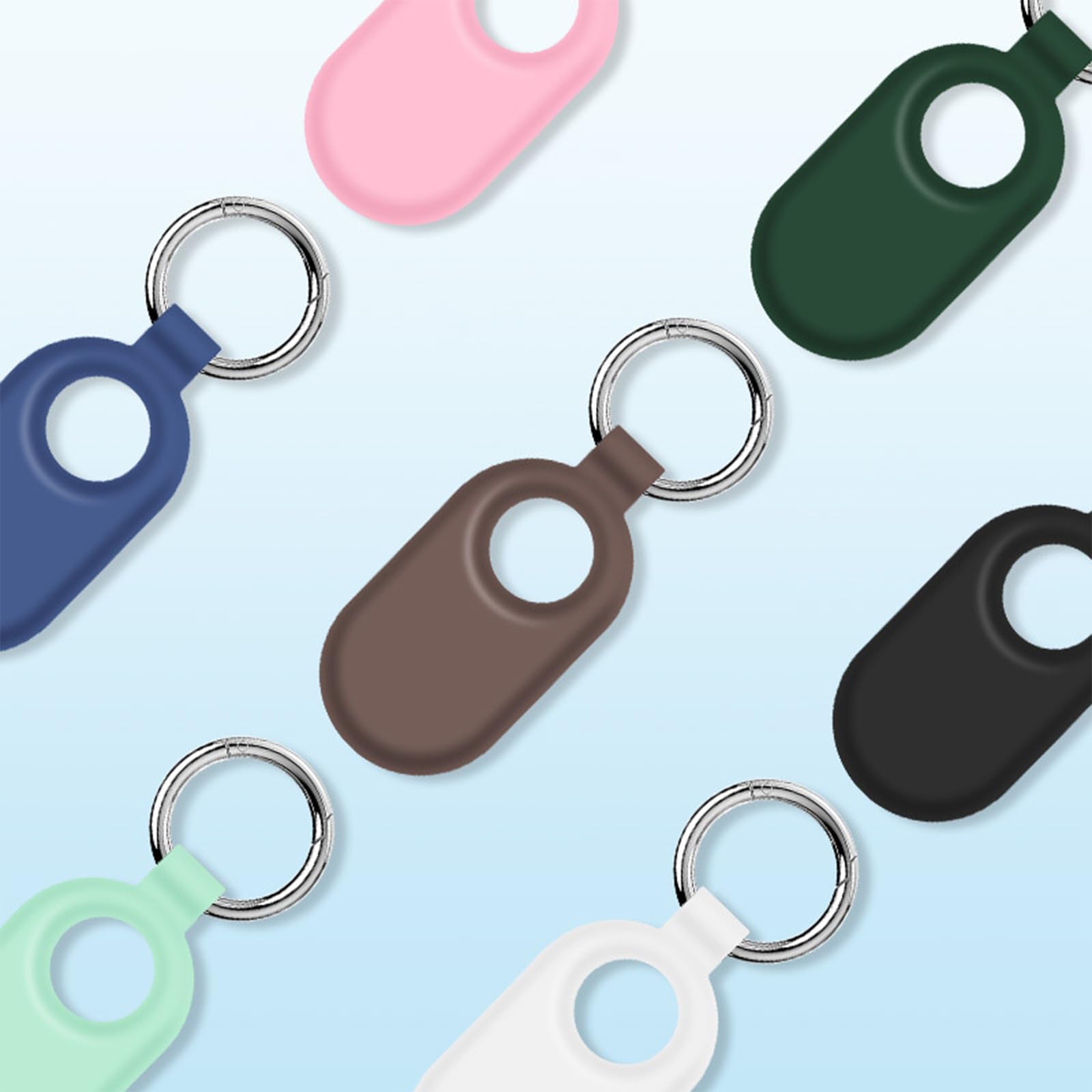 SmartTag2 Case, [4 Pack] Protective Silicone Samsung Smart Tag 2 Case Dog Collar with Key Ring, Waterproof Anti-Slip GPS Tracker Galaxy Smart Tag 2 Holder Cover for Key, Luggage, Pet