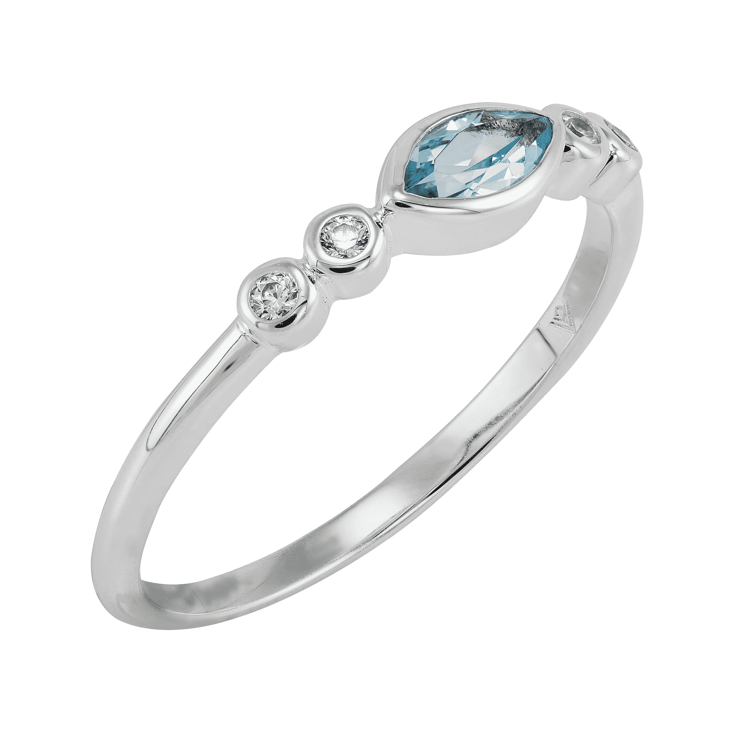 Silpada 'Blue Whisper' Topaz and Cubic Zirconia Ring in Sterling Silver, Size 8, Size 8