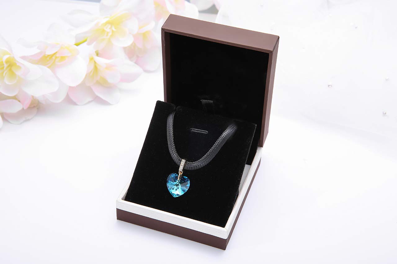 Zealmer Women Crystal Heart Choker Necklace