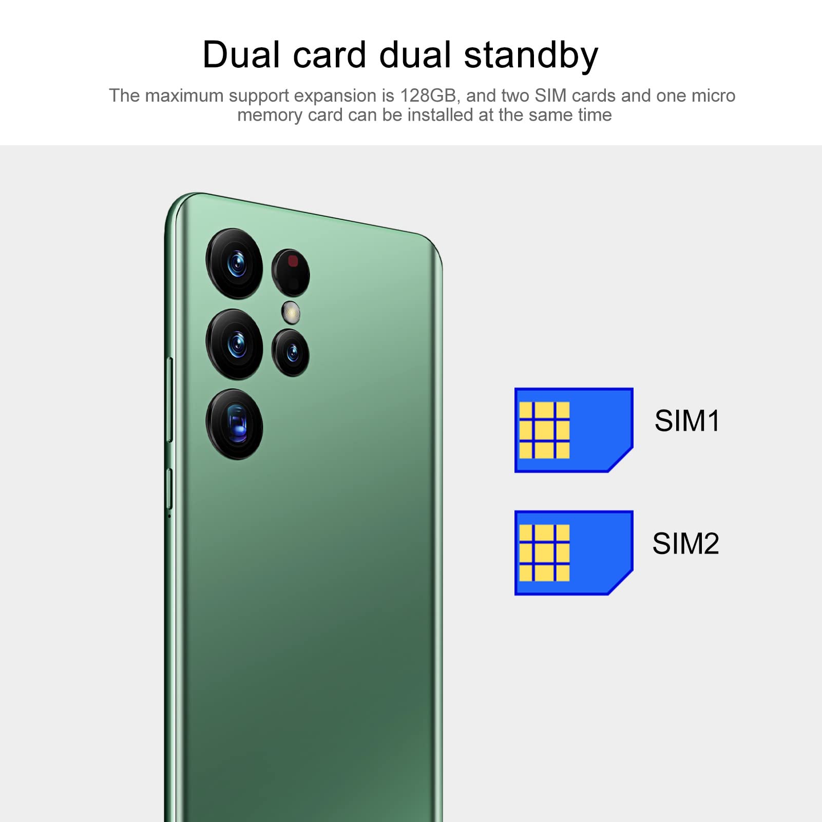 PUSOKEI S22 Ultra 6.6 Inch HD Screen Unlocked Cellular Phone, Green, 16GB Memory Storage Capacity