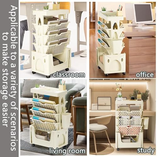 Storage Rolling Cart, 5 Tiers Moving Cart, Foldable Utility Cart, Multifunctional Rolling Drawer Cart, Removable Rolling Storage Trolley with Wheels, Mobile Storage Organizer, Storage Cart for Books