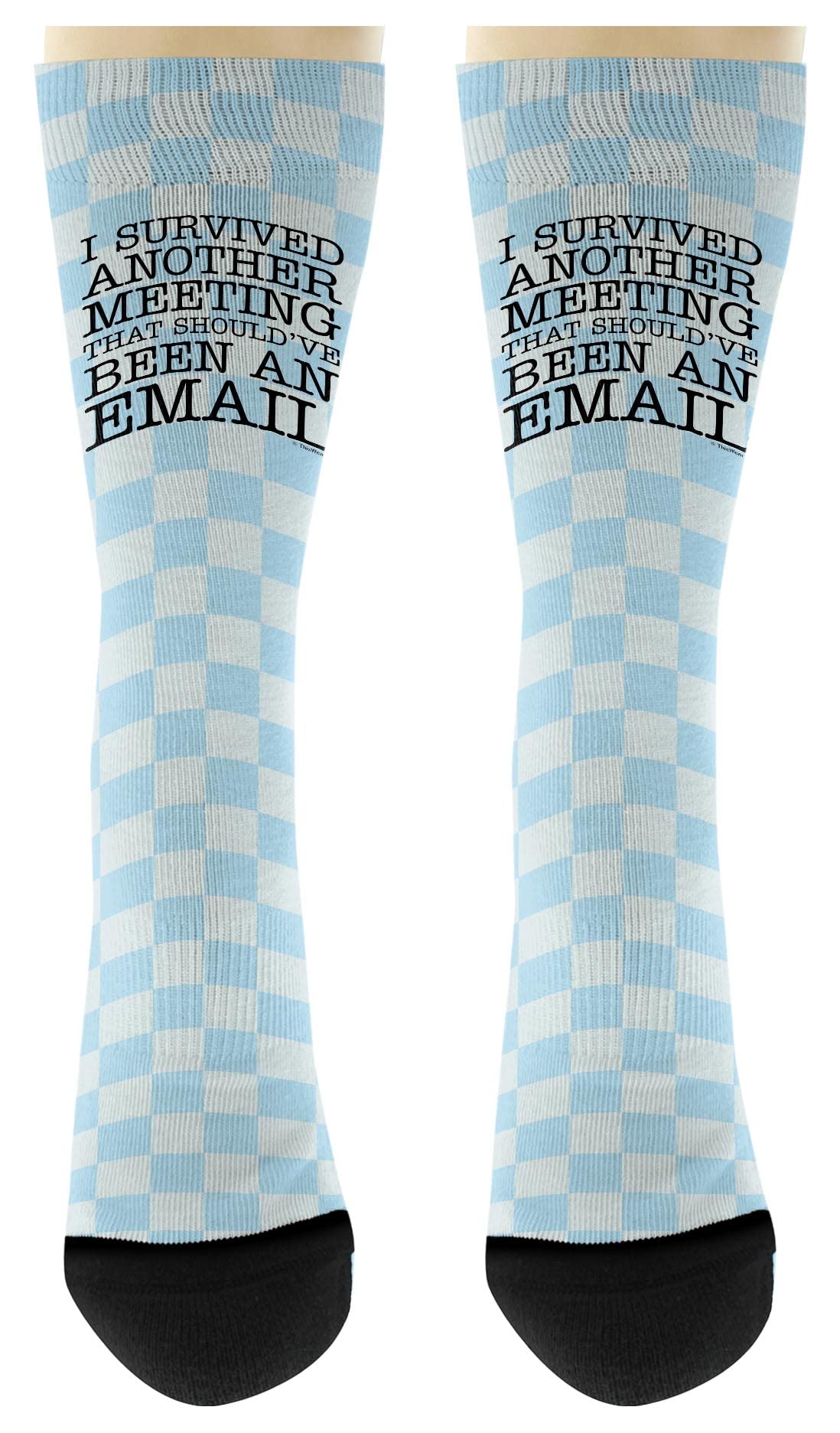 ThisWear Funny Office Gifts For Women I Survived Another Meeting That Should Have Been An Email 1-Pair Novelty Crew Socks