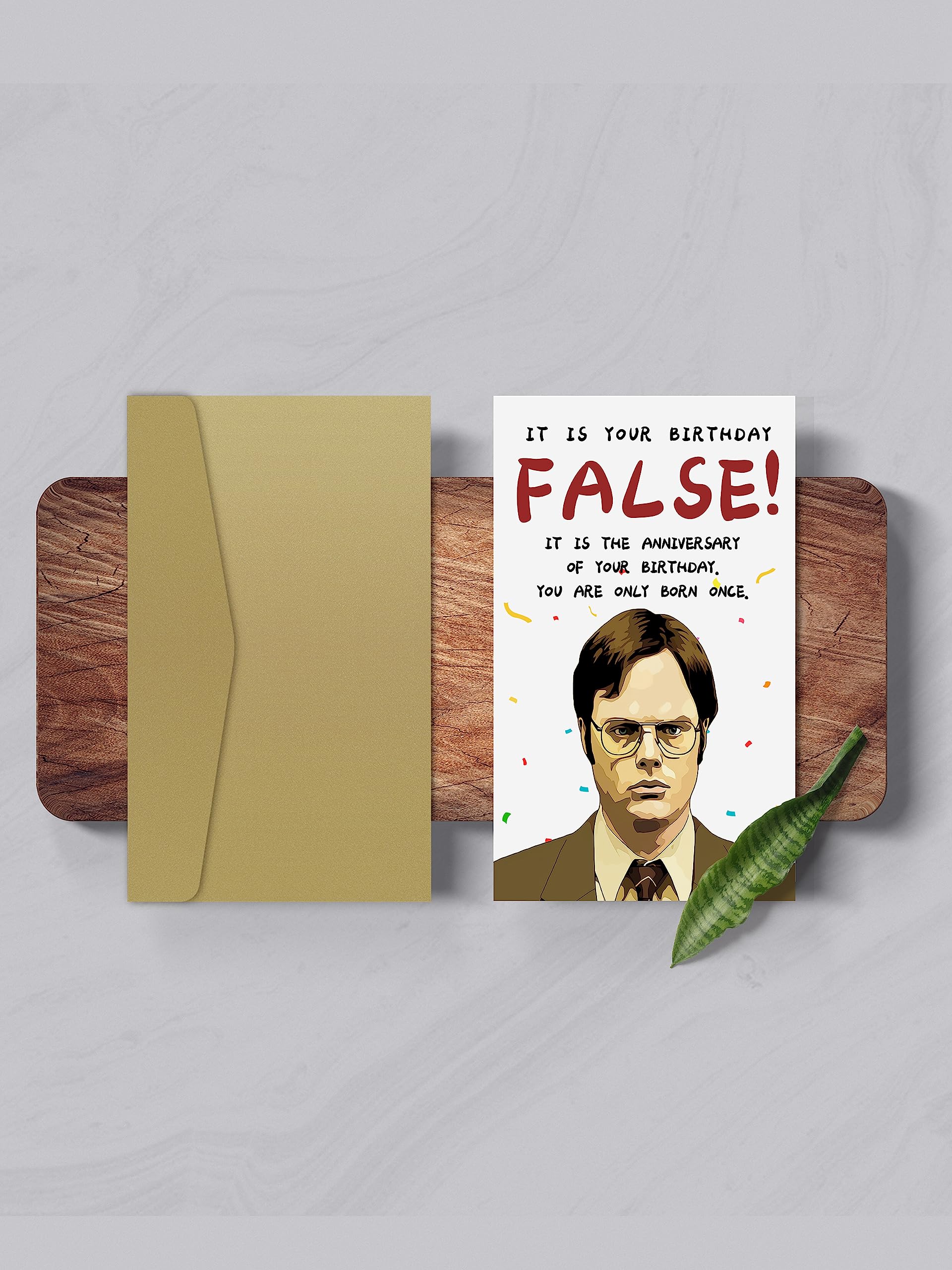 Qiyepbro Dwight Schrute Office Birthday Card for Men