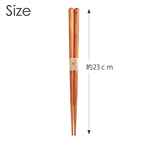 Yamako 887163 Chopsticks Natural Wood Oval Made in Japan