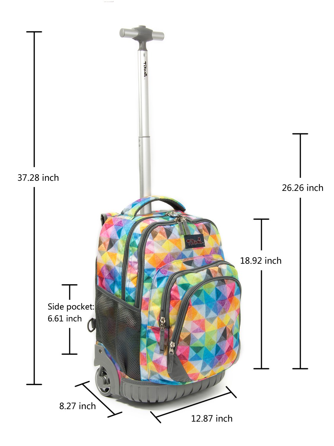 Tilami Rolling Backpack Armor Luggage School Travel Book Laptop 18 Inch Multifunction Wheeled Backpack Students