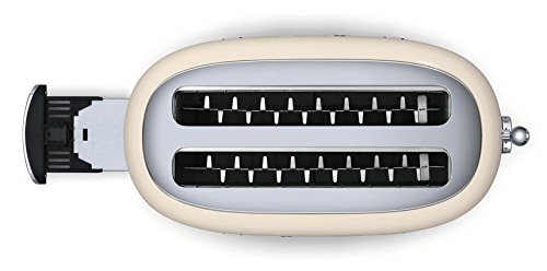 Smeg TSF02CRUS 50's Retro Style Aesthetic 4 Slice Toaster, Cream