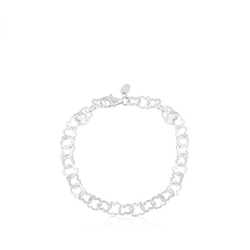 TOUS Sterling Silver Bracelet for Women with Bear Motif. Length: 19cm, Size: 8mm. Carrusel Collection