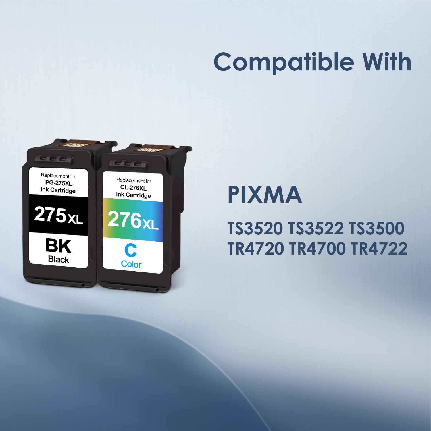 SHUPAN Ink Cartridge Replacement for Canon 275XL 276XL (Black, Color)