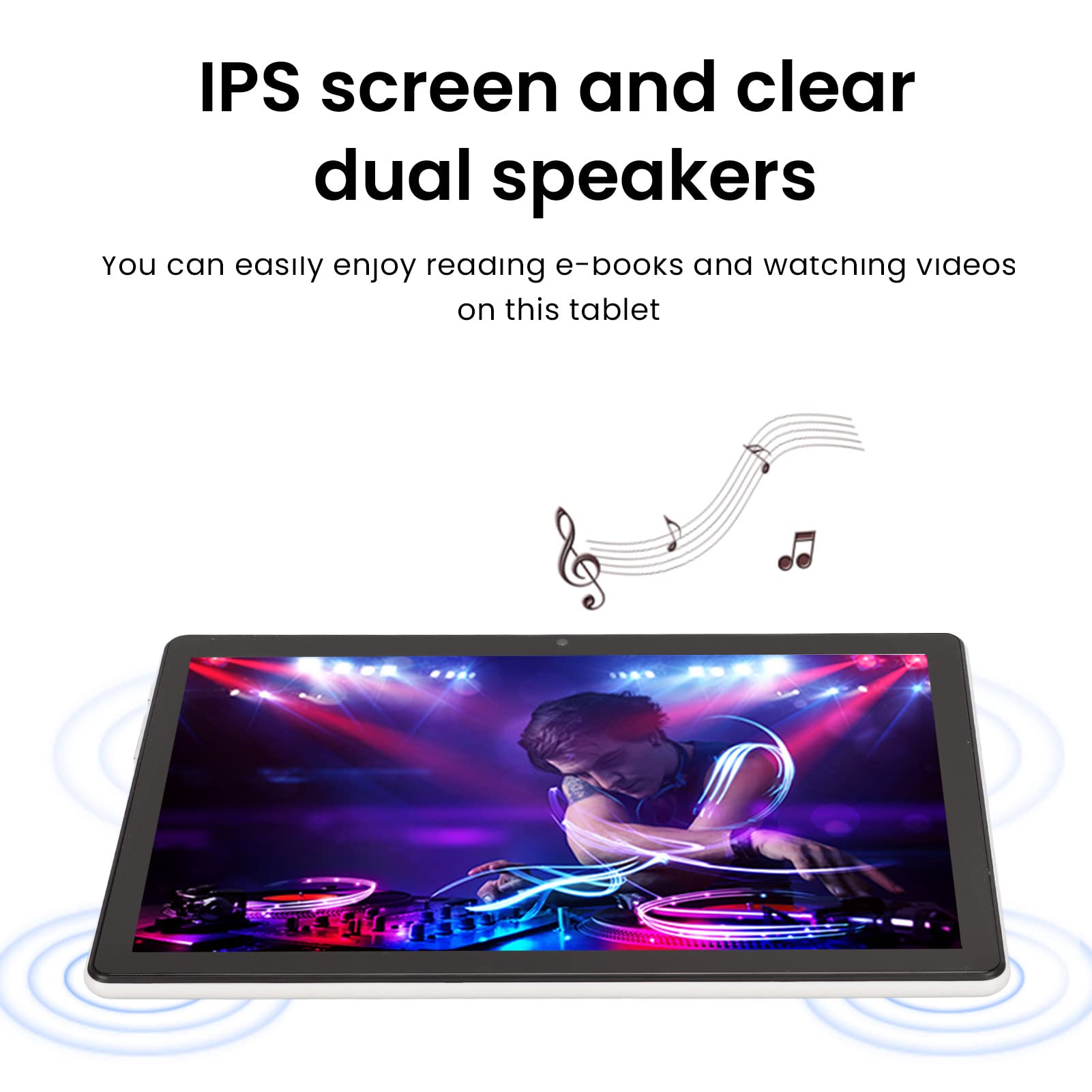 PUSOKEI 10in Tablet for11, 6GB 256GB 5G WiFi 5MP Front 13MP Rear IPS Screen 7000mAh 4G Calling Tablet with Night Reading Mode for Students and Elderly (White)