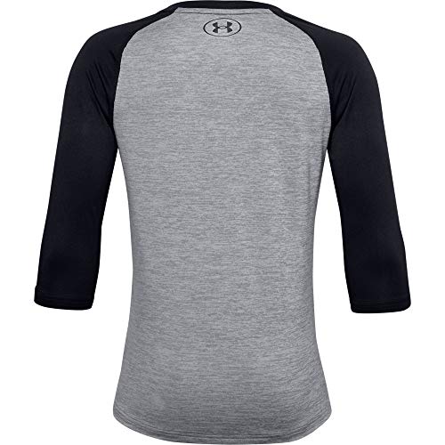 Under Armour Boys' IL Utility 3/4 20 T-Shirt, Steel Full Heather (038)/Black, Youth X-Large