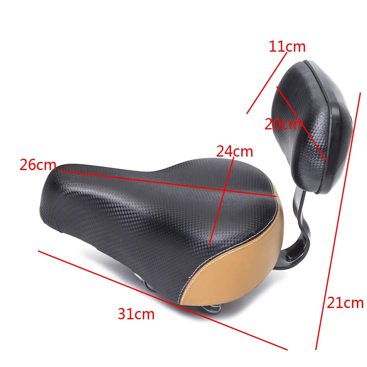 SARE HOME Bike Seat Universal Bicycle Saddle Front Seat with Back Rest Support Bicycle Accessories Part for Electric Vehicle Bicycle Seat