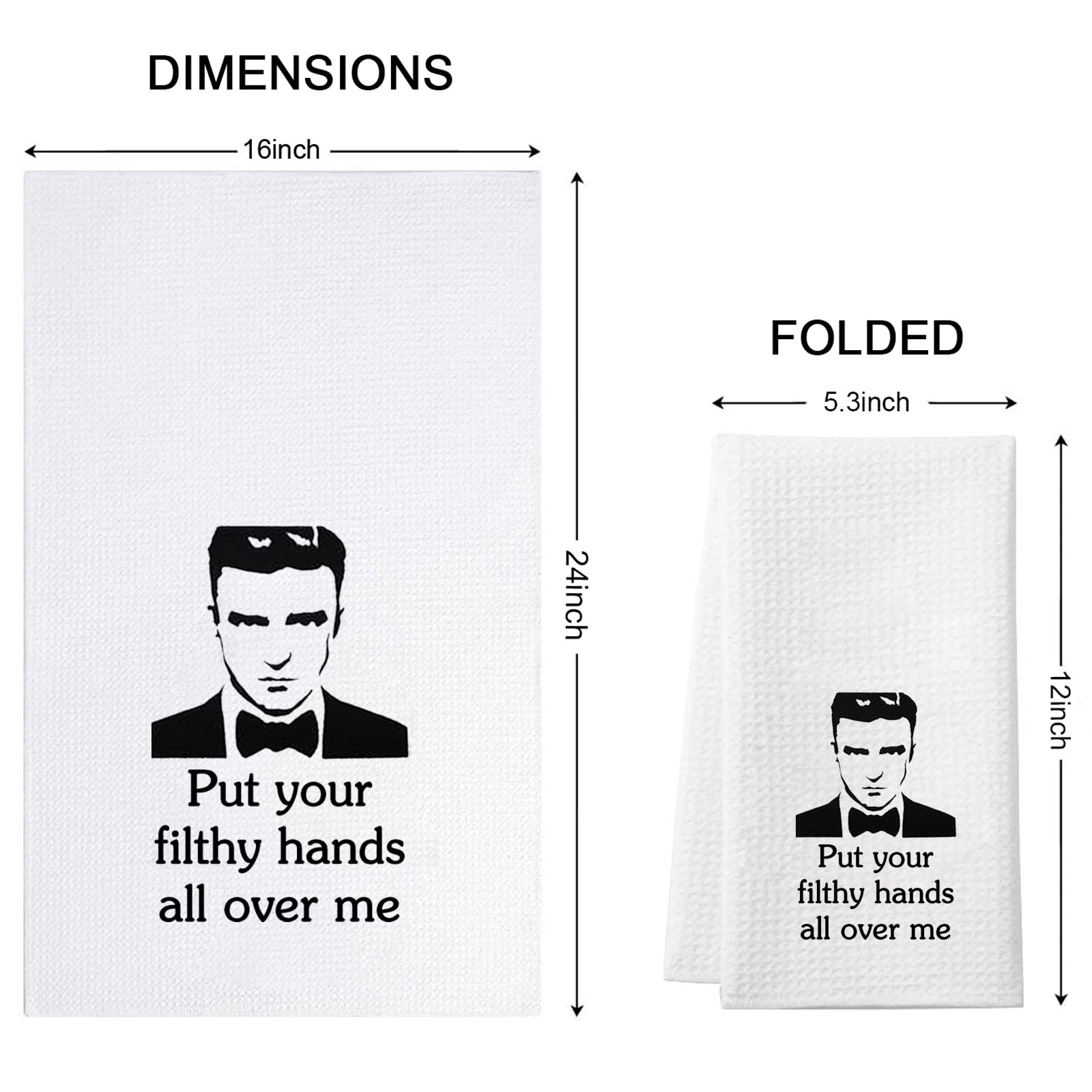 WCGXKO Put Your Filthy Hands All Over Me Justin Inspired Decorative Flour Sack Dish Towel (Filthy Hands)