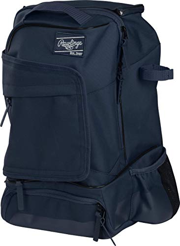 Rawlings R701 Baseball Training/Game Backpack with 1 Bat Compartment, Navy