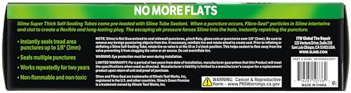 Slime 30081 Bike Inner Tube with Slime Puncture Sealant, Super Thick, Extra Strong, Self Sealing, Prevent and Repair, Schrader Valve, 26" x 1.75-2.125"