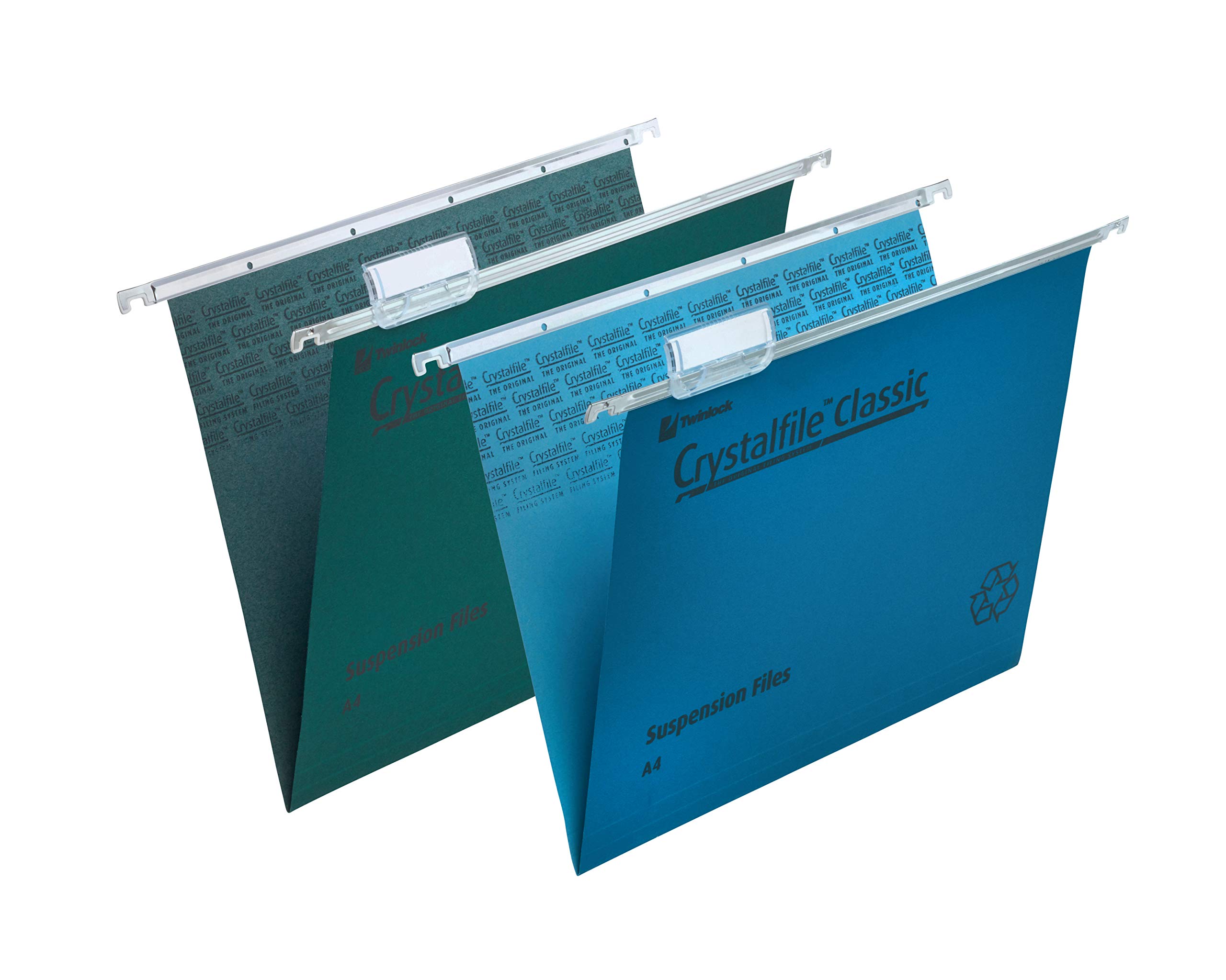 Rexel Crystalfile Classic Suspension Files Manilla 15 mm A4 - Pack of 50, Green