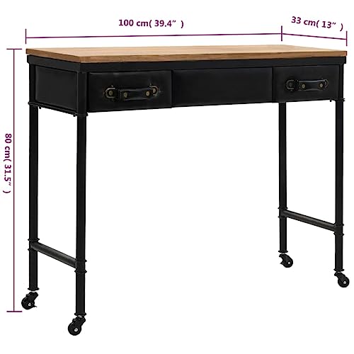 QJBSAVVA Console Table with Castors 39.4"x13"x31.5" Solid Wood Fir,Large Space Dresser Entry Tables Narrow end Table Couch Table Suitable for Home, Office, Bedroom, Meeting Room