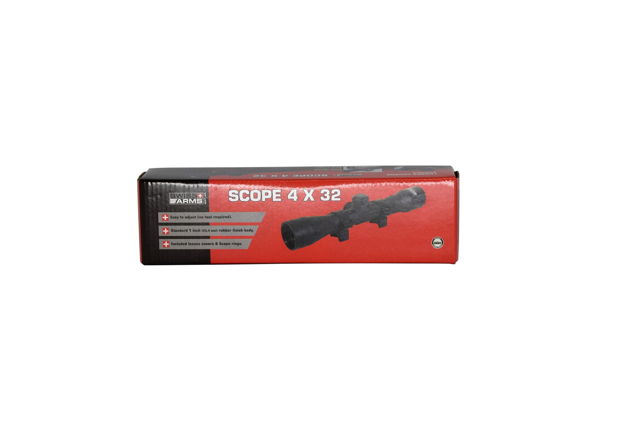 SoftAir Swiss Arms 4x32mm Airsoft Scope, Black, (63868)
