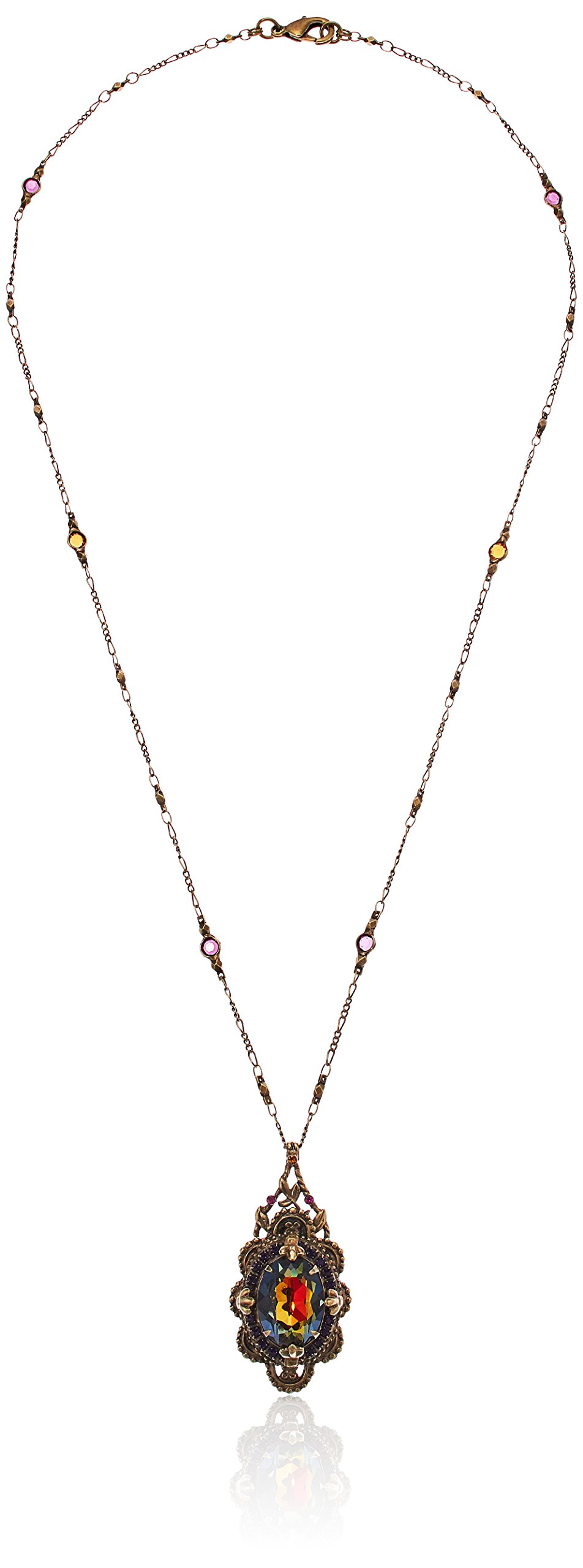 Sorrelli Womens Volcano Crystal Bold Vintage Style Pendant Necklace, Multi, 25