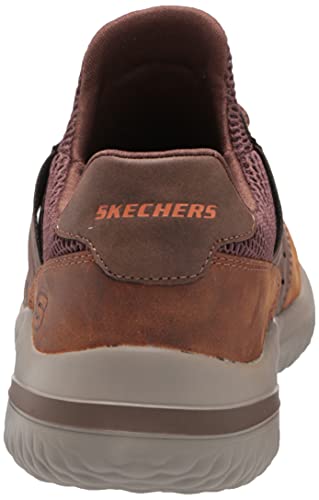 Skechers USA Men's Men's Delson 3.0-Ezra Leather Bungee Lace Slip On Sneaker, CDB, 11 X-Wide