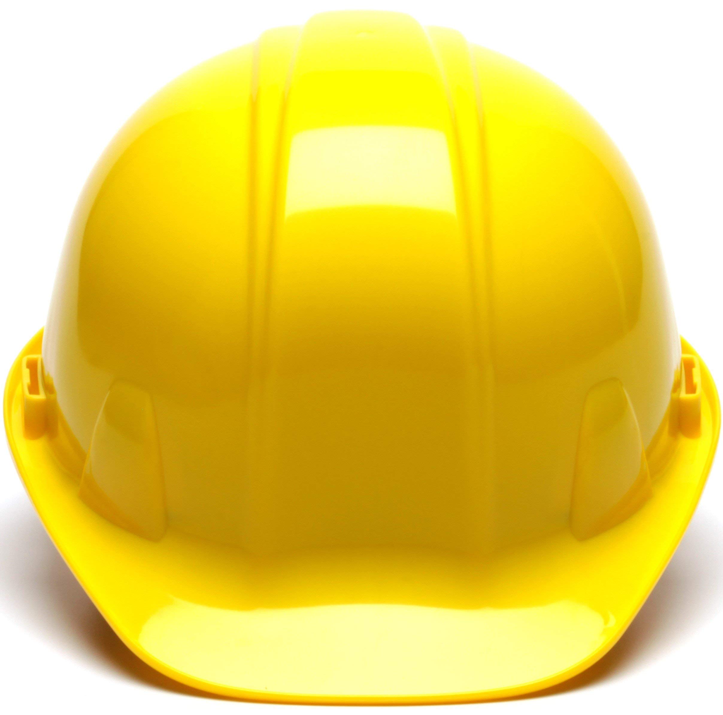 Pyramex Safety Products HP14030 Sl Series 4 pt. Snap Lock Suspension Hard Hat, Yellow w/Micro Sam Salamon Cloth
