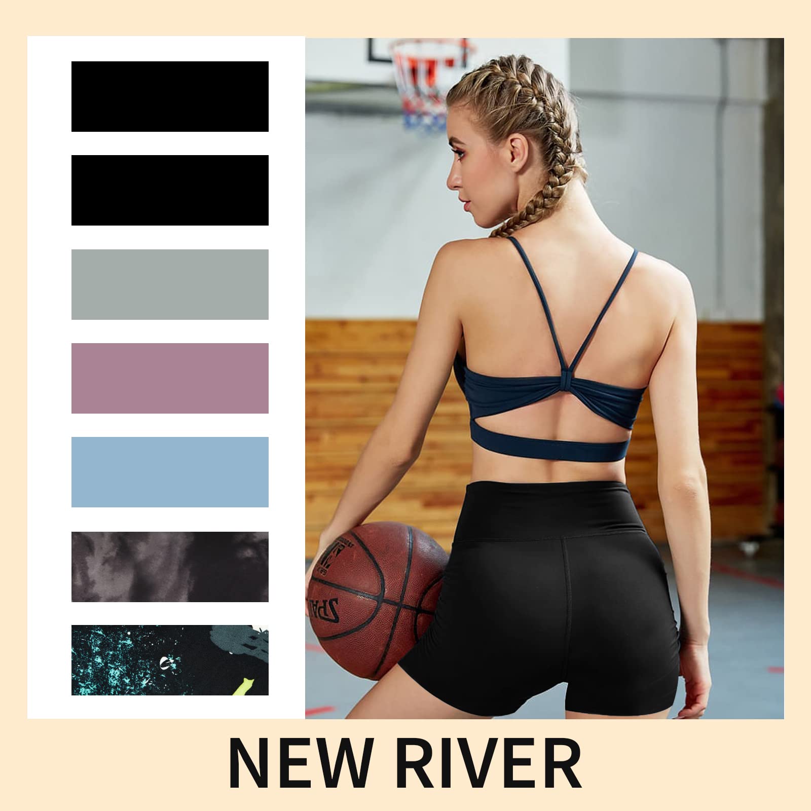 TNNZEET Biker Shorts for Women - 5''/3'' High Waisted Summer Tummy Control Workout Spandex Shorts for Gym Yoga Dance Swim