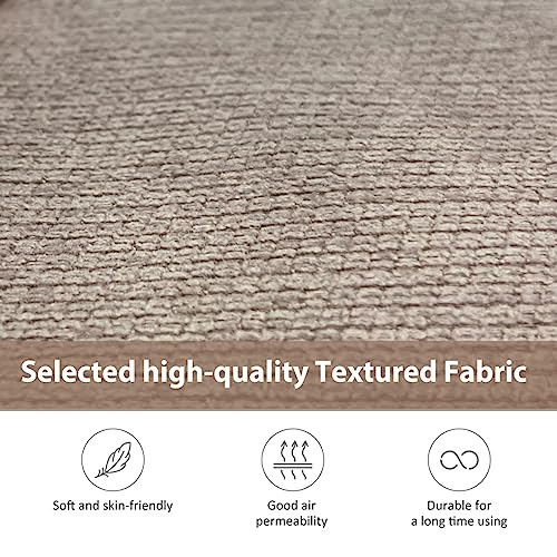 RUIZE Elegant Full Size Linen Upholstered Daybed Reversible Sectional Couch with Storage Ottoman L-Shaped Sofa, Sectional Sofa with Chaise