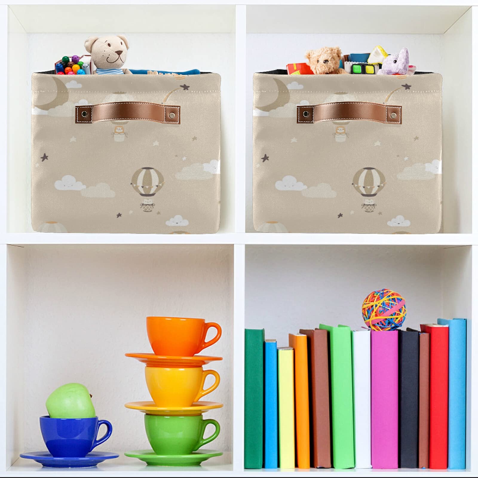 xigua Cute Hot Air Balloon Storage Bin for Toy Storage Basket Dirty Clothes Sundries Office Home Closet Organizer Shelf Cube Box Waterproof Laundry Basket