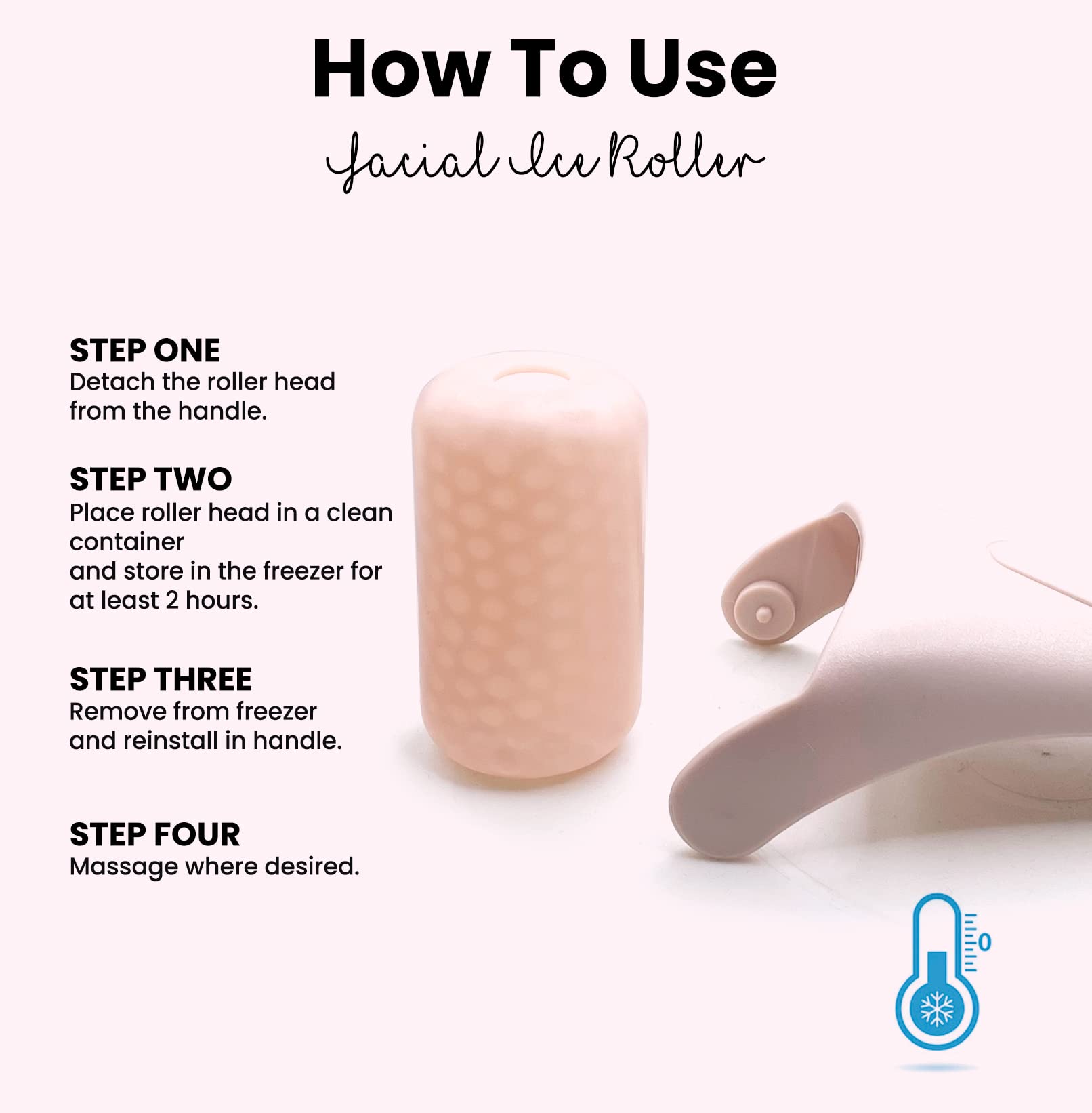 ROSELYNBOUTIQUE Cryotherapy Ice Roller for Face Reduce Wrinkles Puffiness Stick Massager - Self Care Gifts Skincare Tools Relaxation (Beige)