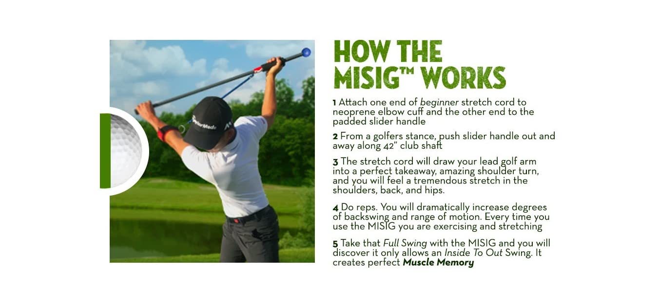 The Most Important Stretch in Golf - A Device, Golf Stretch, Golf Exercise, Golf Swing Train in One Motion. Perfect Practice Warm-Up. Shaft for Strength, Rhythm, Golf Stretching Device. Indoor/Outdoor