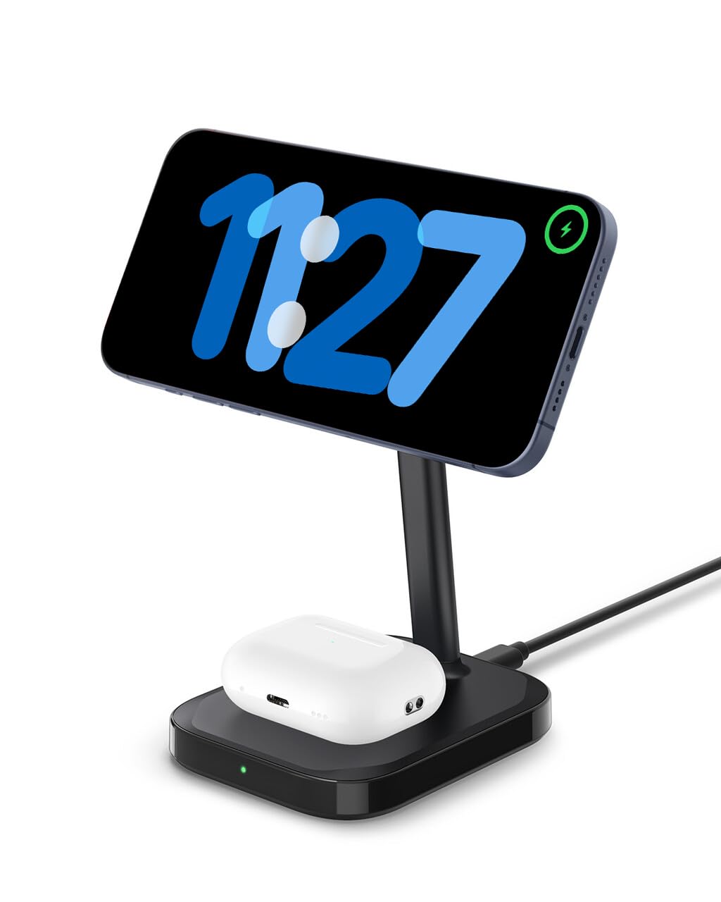 Spigen ArcField (MagFit) for MagSafe 2-in-1 Dual Magnetic Wireless Charging Stand Fast Wireless Charger for iPhone 15 Pro Max Plus 14 13 12 Pro Max Mini Airpods Pro 3 2 2nd gen -Adapter Not Included
