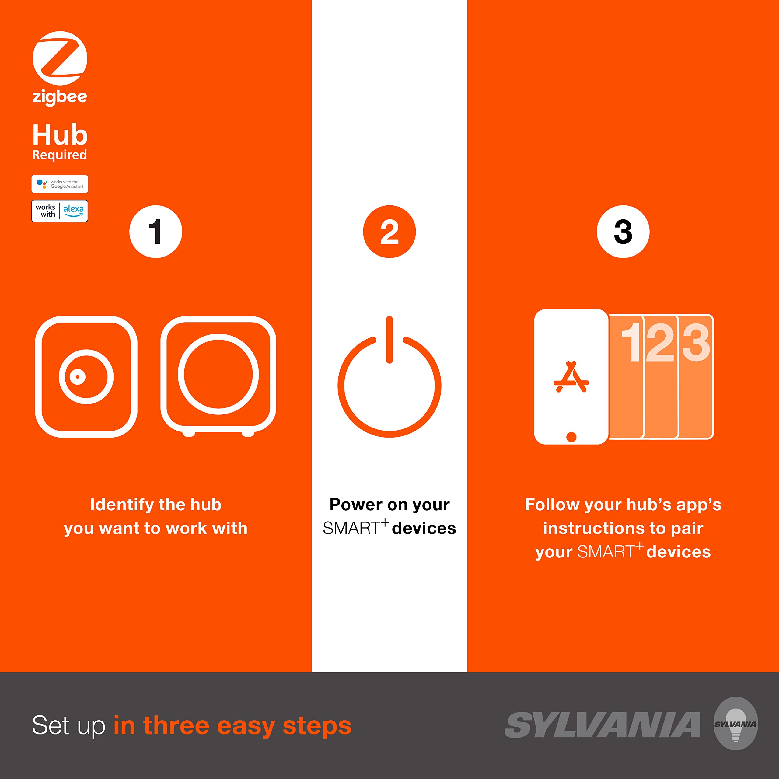 SYLVANIA SMART+ ZigBee Full Color and Tunable White BR30 LED Bulb, Works with SmartThings, Wink, and Amazon Echo Plus, Hub Needed for Amazon Alexa and Google Assistant, 1 pack