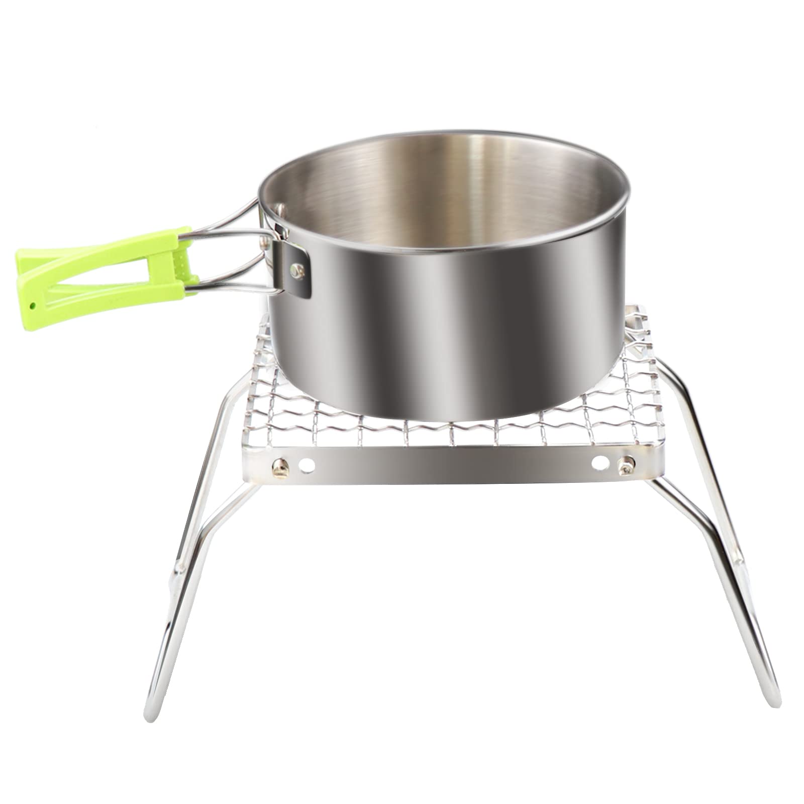 Stainless Steel Portable Mini Camping Grill - Folding Campfire Grillwith Carry Bag for Backpacking Hiking Survival