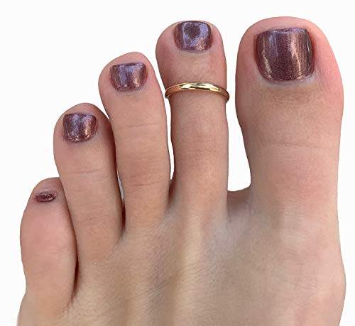 TOE RINGS & THINGS | Set of Two | 1mm Half Round Adjustable Toe Rings | Unisex (Gold Filled)