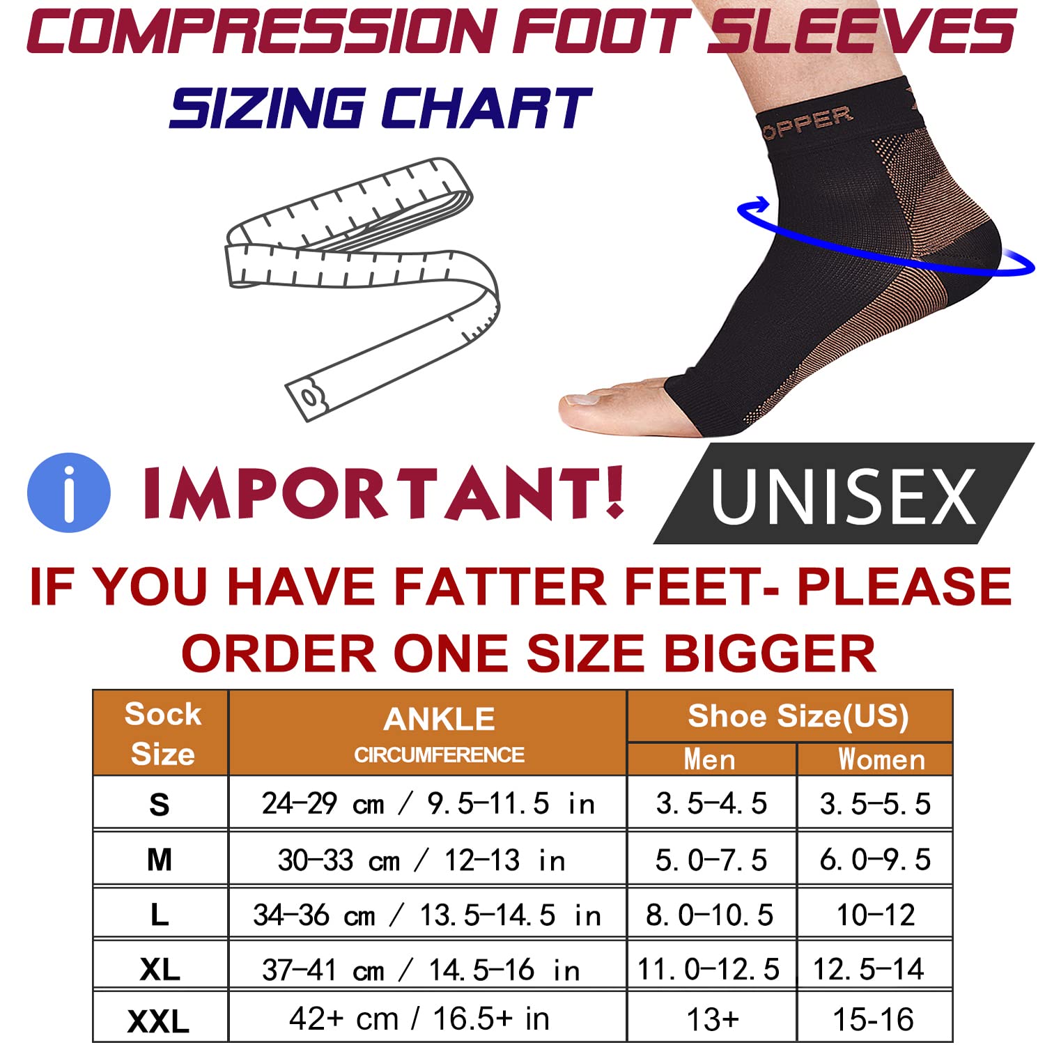 Thx4 Copper Compression Recovery Foot Sleeves for Men & Women, Copper Infused Plantar Fasciitis Socks for Arch Pain, Reduce Swelling & Heel Spurs, Ankle Sleeve with Arch Support-X-Large