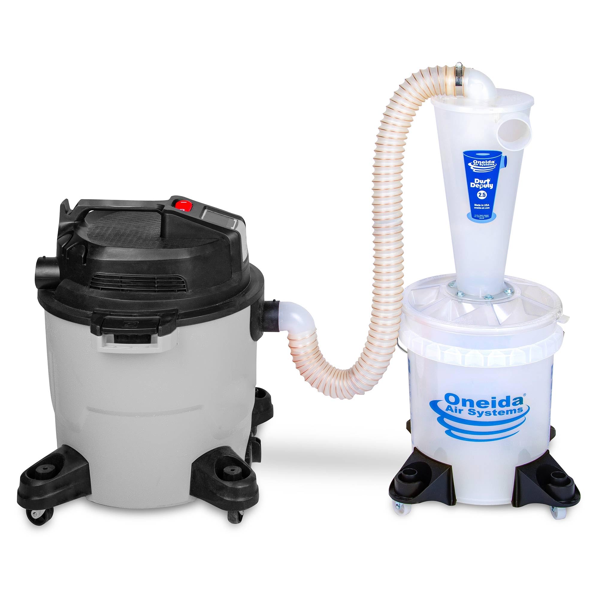 Oneida Air Systems Dust Deputy Deluxe Cyclone Separator Kit with Collapse-Proof Buckets for Wet/Dry Shop Vacuums (DD Deluxe 5-Gal)