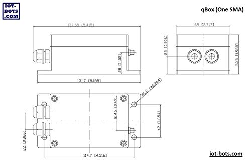 qBox DIY IOT Enclosure Plus Kit (One SMA), IOT Enclosure for Arduino MKR Feather ESP32 Cellular LoRa WiFi Board, Waterproof IP65 Enclosure with Glands, prototyping PCB, connectors Set and SMA