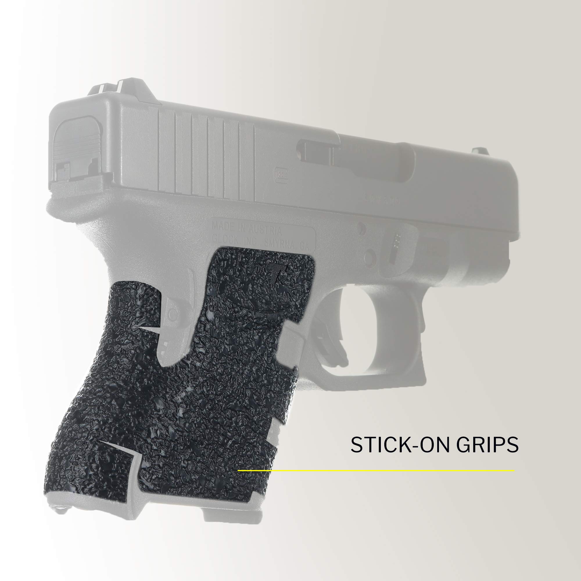 TALON Grips Adhesive Pistol Grip Compatible with Glock 26, 27, 28, 33, 39 β Made in The USA β Gen - Rubber, Black