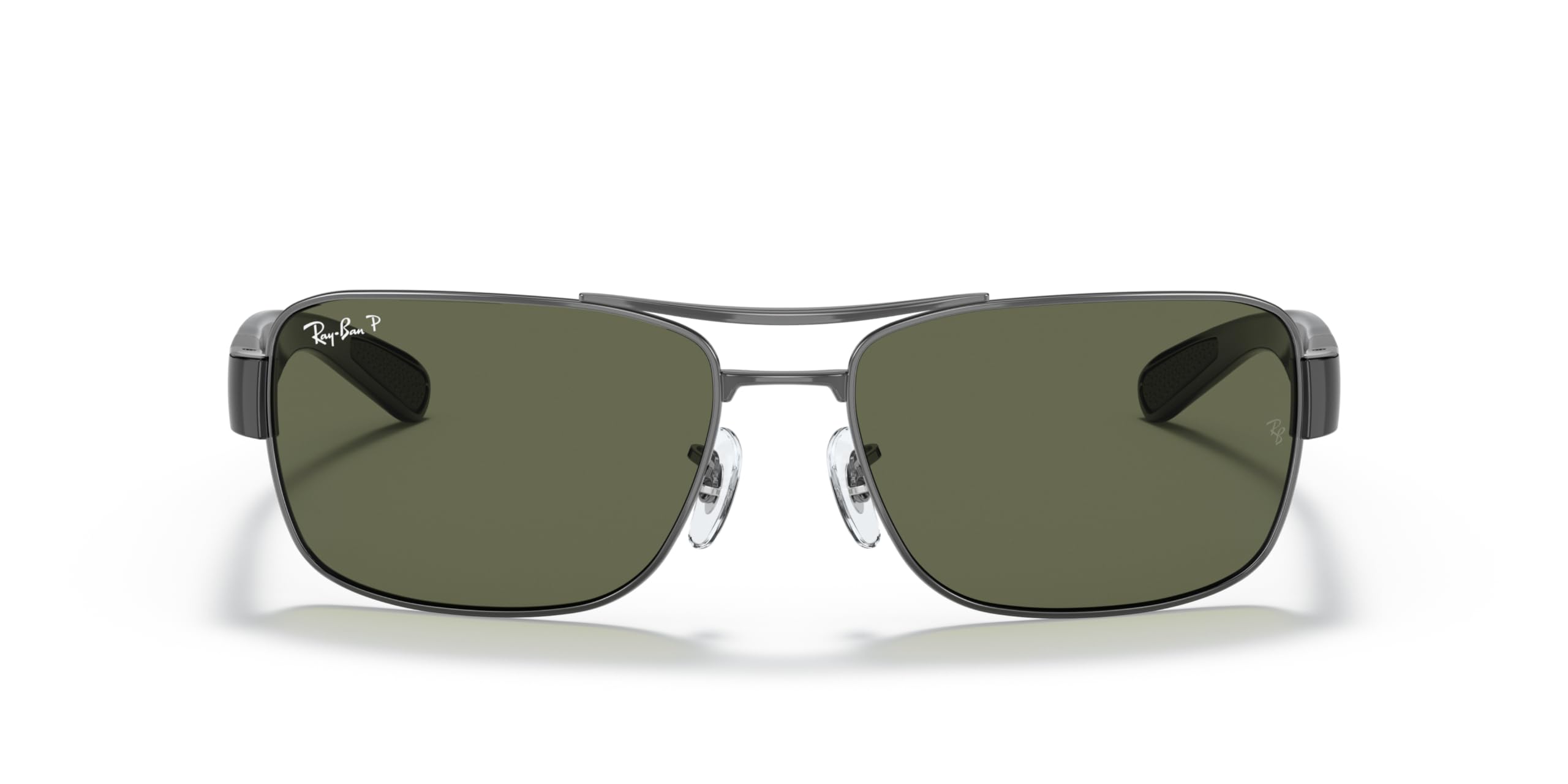 Ray-Ban Men's RB3522 Square Sunglasses, Gunmetal/Polarized Green, 64 mm