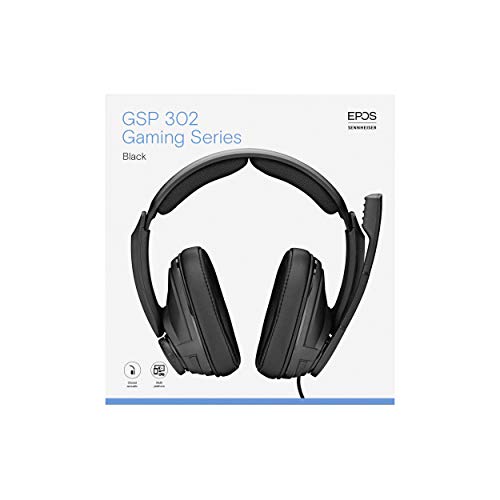 Sennheiser GSP 302 Gaming Headset with Noise-Cancelling Mic, Flip-to-Mute, Comfortable Memory Foam Ear Pads, Headphones for PC, Mac, Xbox One, PS4, Nintendo Switch, and Smartphones,Black