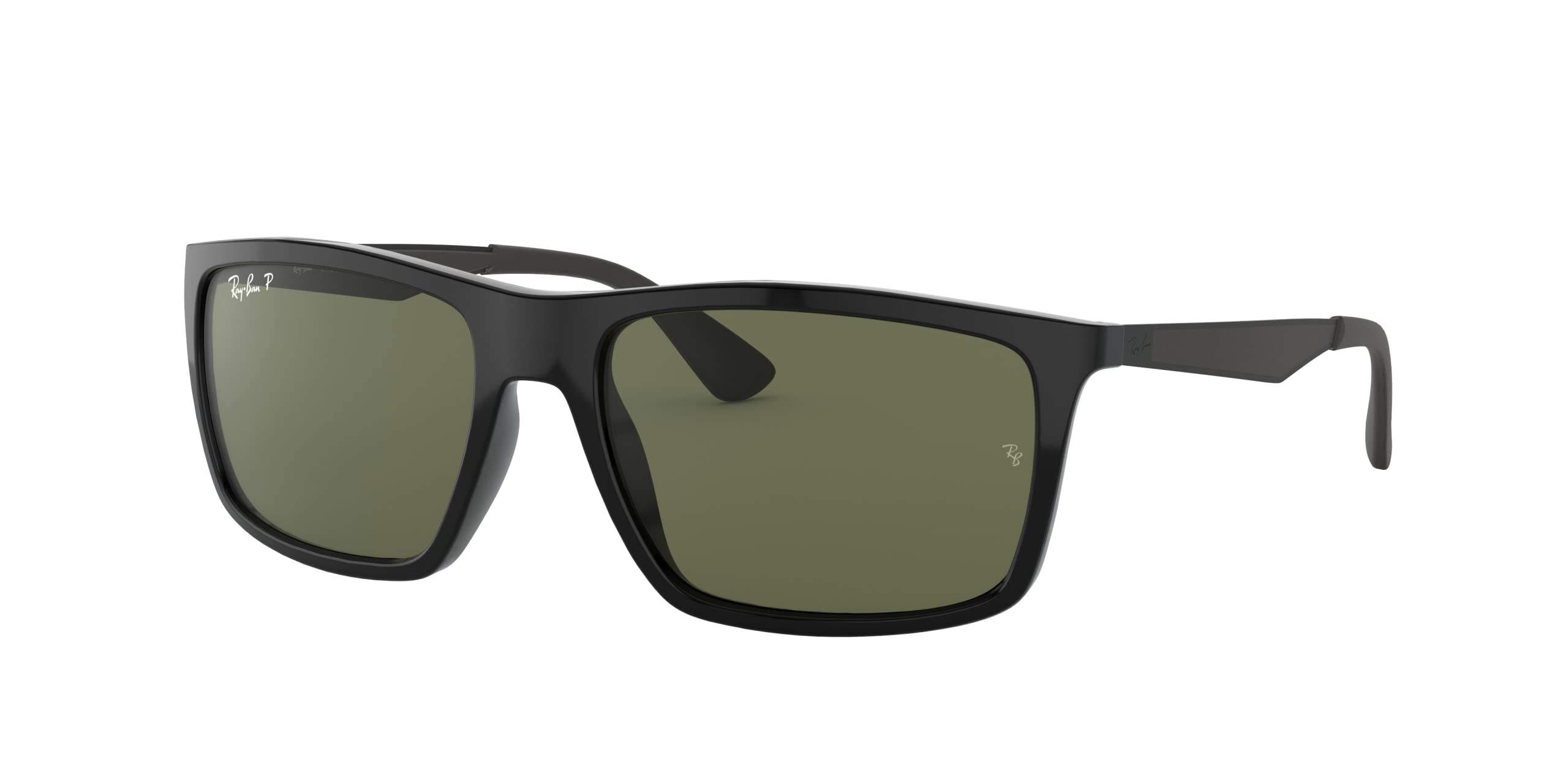 Ray-Ban Men's Rb4228 Rectangular Sunglasses, Black/Dark Green, 58 mm
