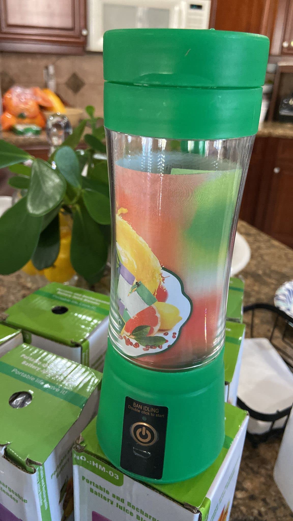 Portable Blender Mixer,Personal Juicer,Smoothies and Shakes Blender,HandCup Fruit Machine Blender 380 ML (Blue, Pink, Purple & Pink Color available) (Green)