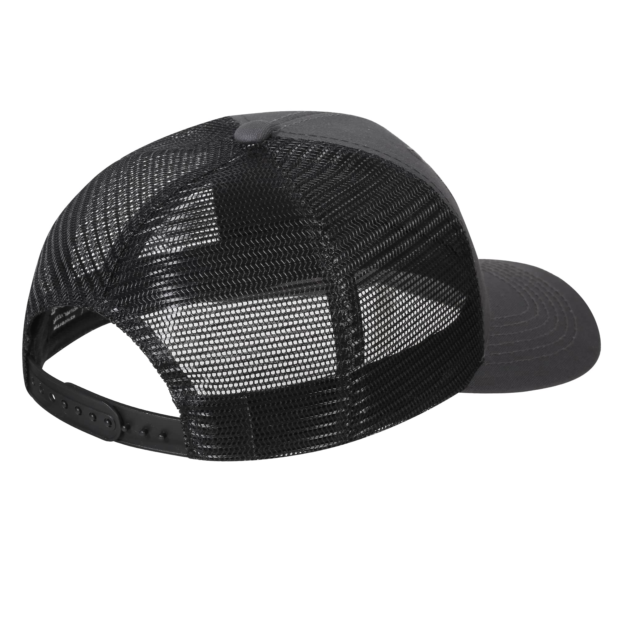 SIBOSHA American Flag Trucker Hat - Baseball Cap for Men & Women, Breathable Mesh, Adjustable Snapback Closure Dark Gray/Black