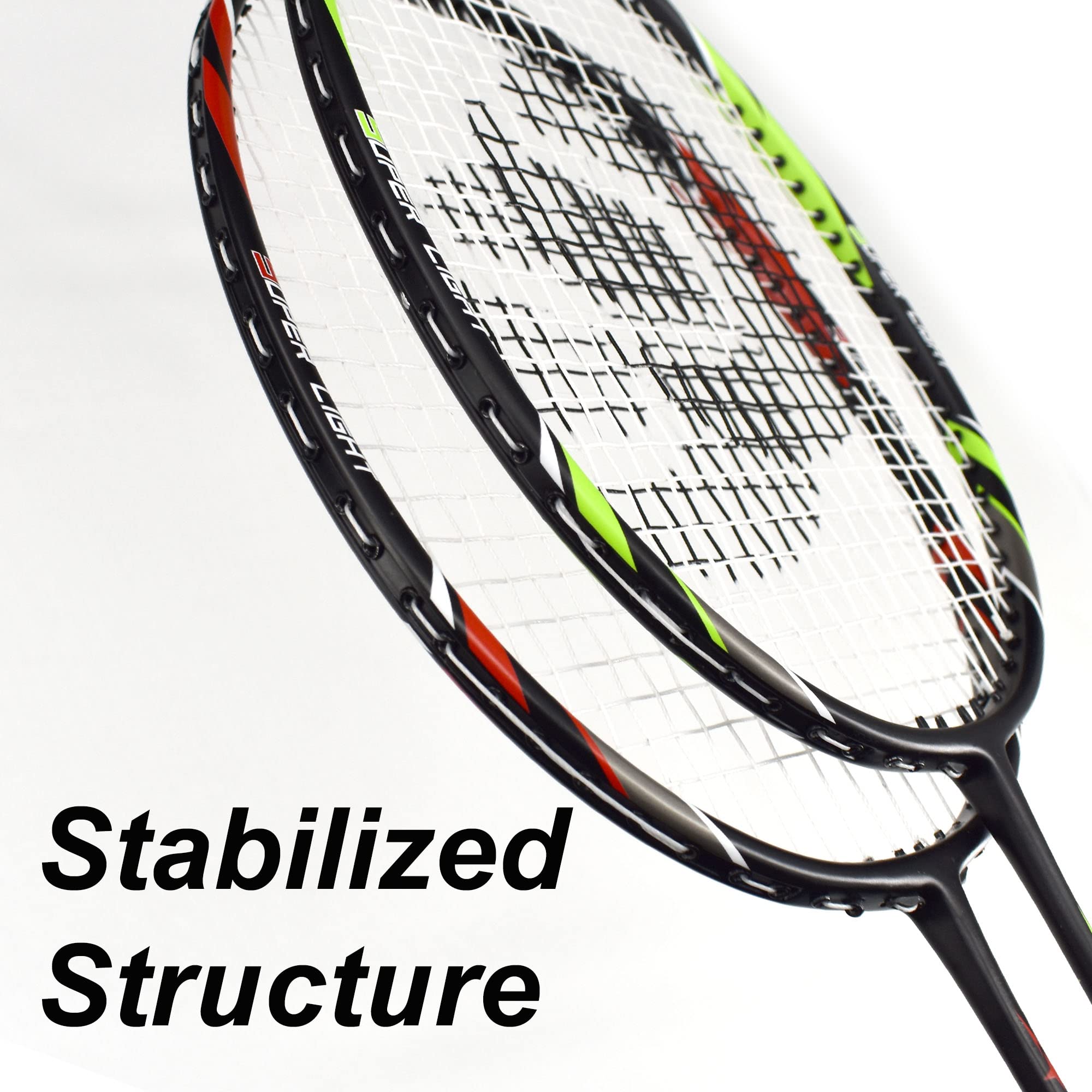 Senston Badminton Set Graphite Shaft Badminton Racket 2 Pack Badminton Racquets with 3 Shuttlecocks
