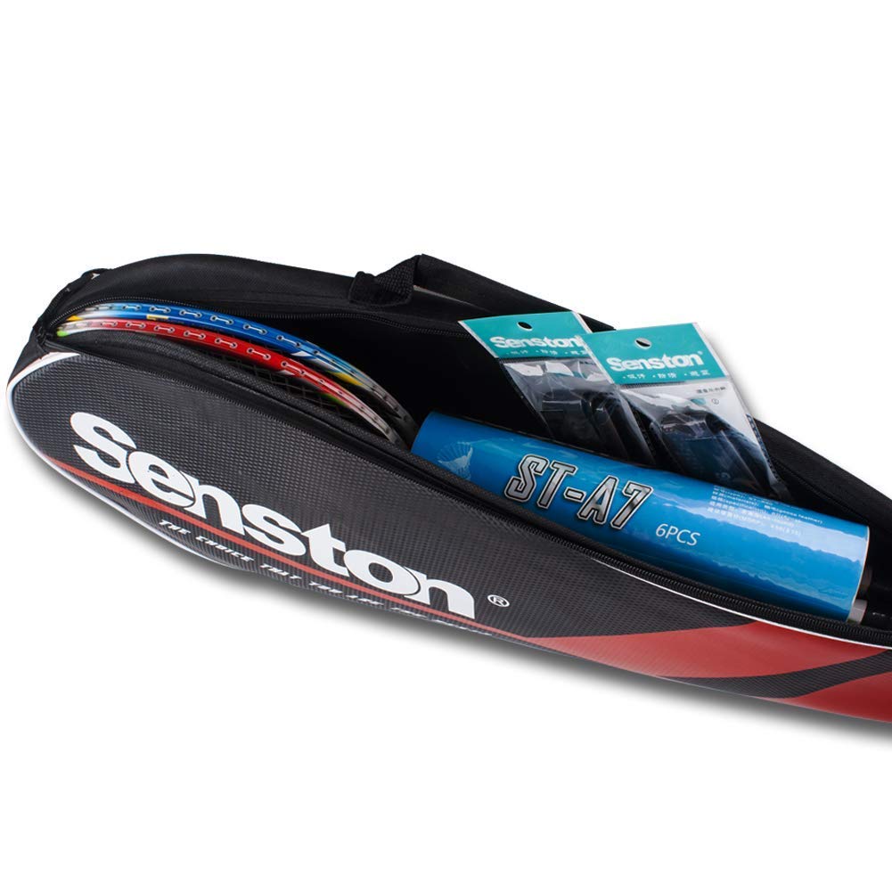 Senston Badminton Racket Set Badminton Rackets + 6 Pack Shuttlecock and 2 Overgrips(Random Color)